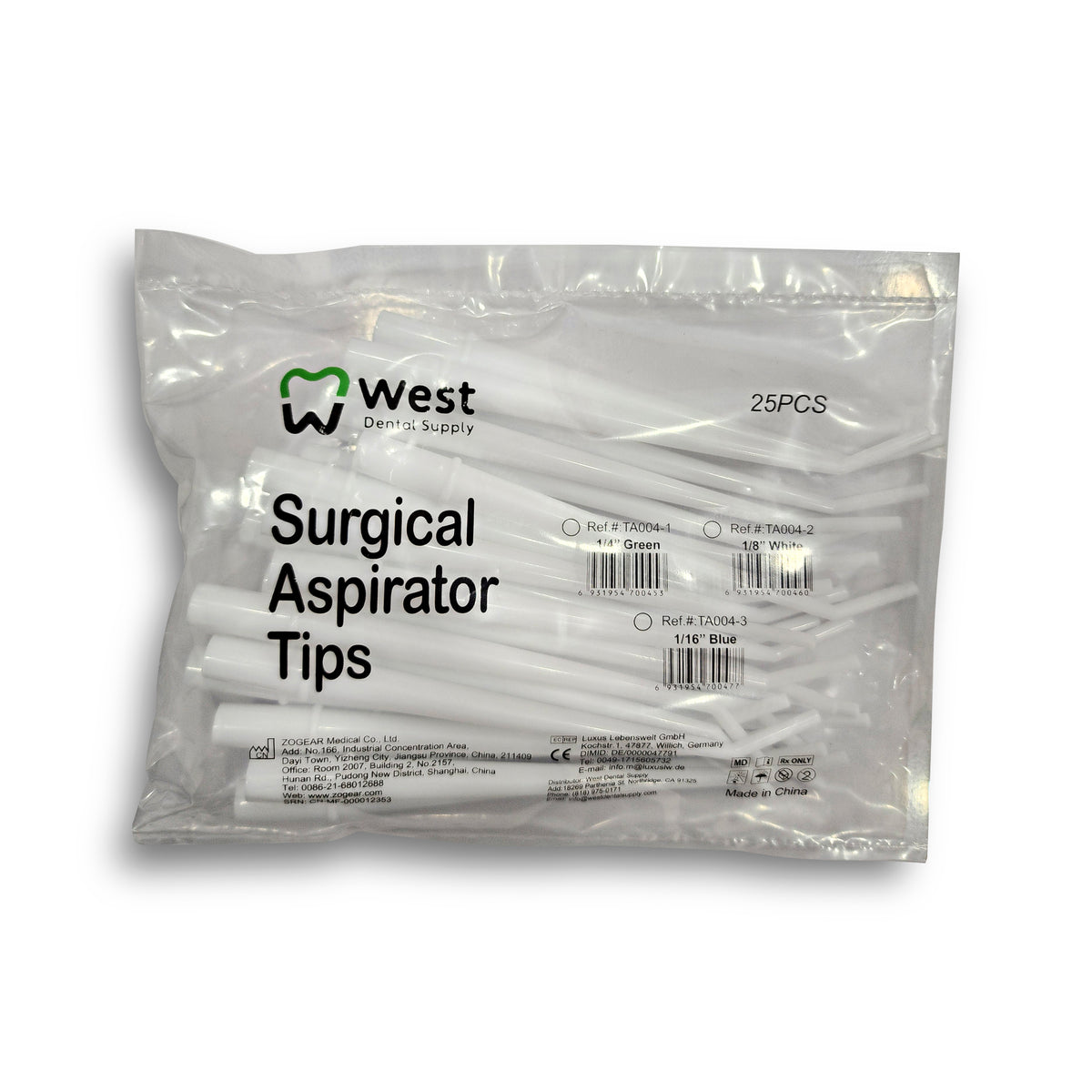 Surgical Aspirator Tips 1/8" White 25pcs – West Dental Supply - Online ...