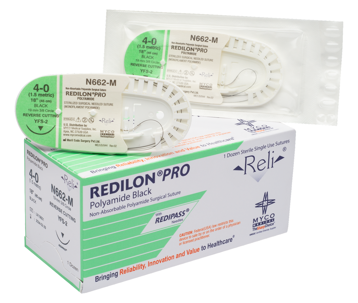 Non-absorbable Monofilament, Nylon Synthetic Suture with Needle – West ...