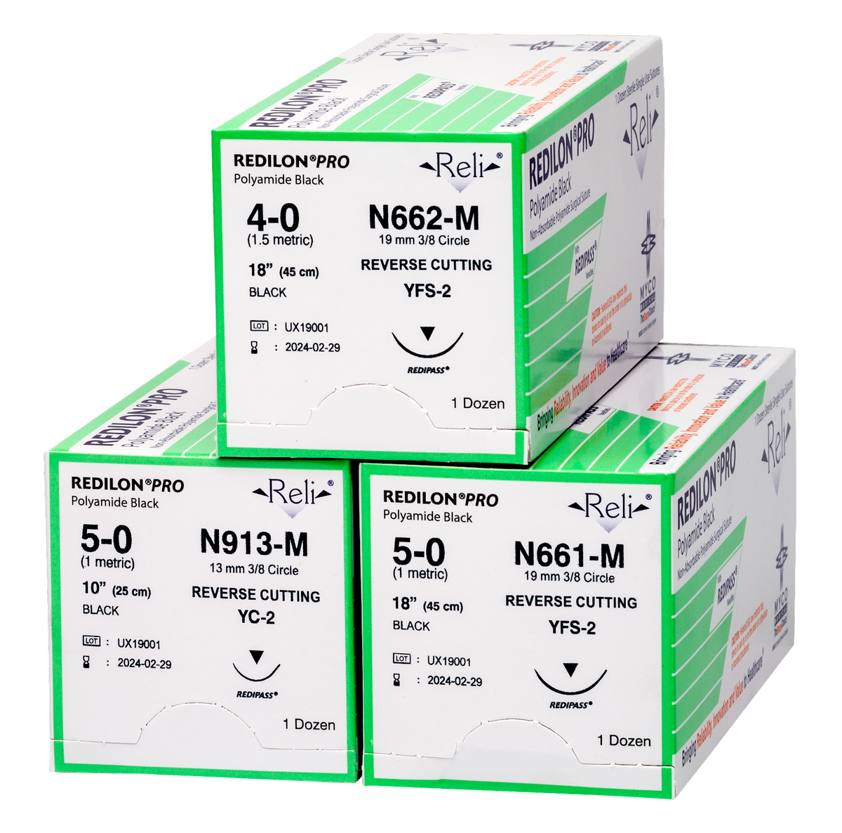 Non-absorbable Monofilament, Nylon Synthetic Suture with Needle – West ...